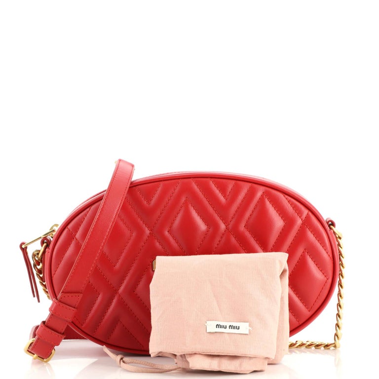 Miu Miu Oval Crossbody Bag Quilted Leather Small For Sale at 1stDibs