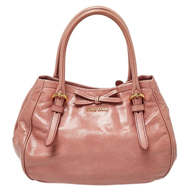 Miu Miu Pink Leather Bow Shoulder Bag at 1stDibs