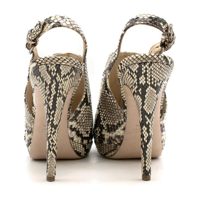 Miu Miu Python Print Leather Slingback Sandals SIZE 42 at 1stDibs