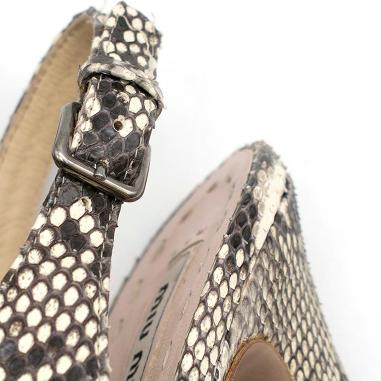 Miu Miu Python Print Leather Slingback Sandals SIZE 42 at 1stDibs