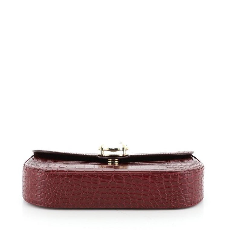 Miu Miu Solitaire Chain Clutch Crocodile Embossed Leather at 1stDibs