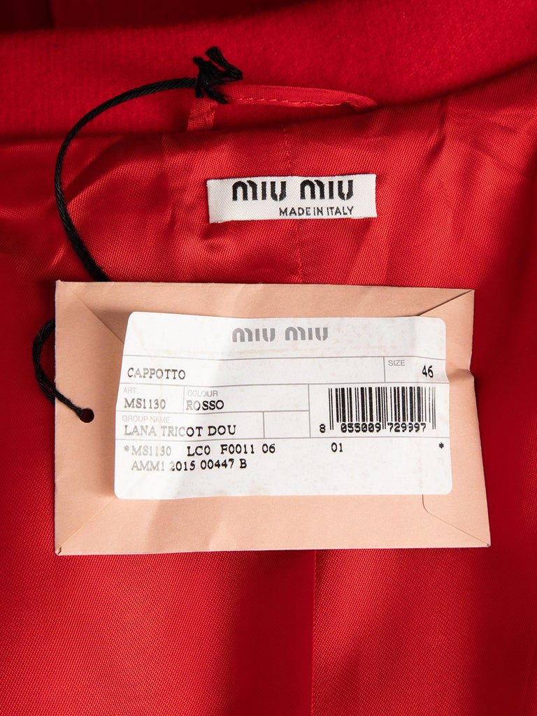 Miu Miu Women's Red Coat With Gold Buttons For Sale at 1stDibs