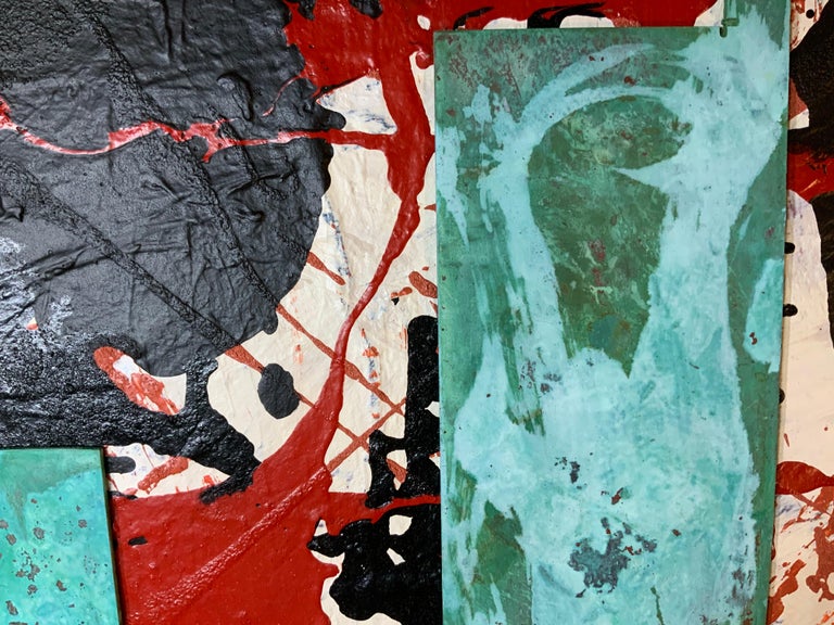 Mix-Media Acrylic Abstract Painting, Sea Sand, Reclaim Copper For Sale ...