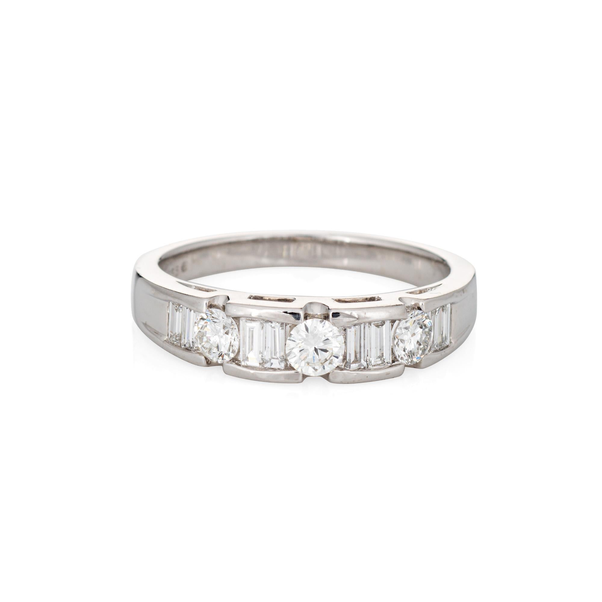 Mixed Cut Diamond Band Estate 14k White Gold Stacking Ring Anniversary ...