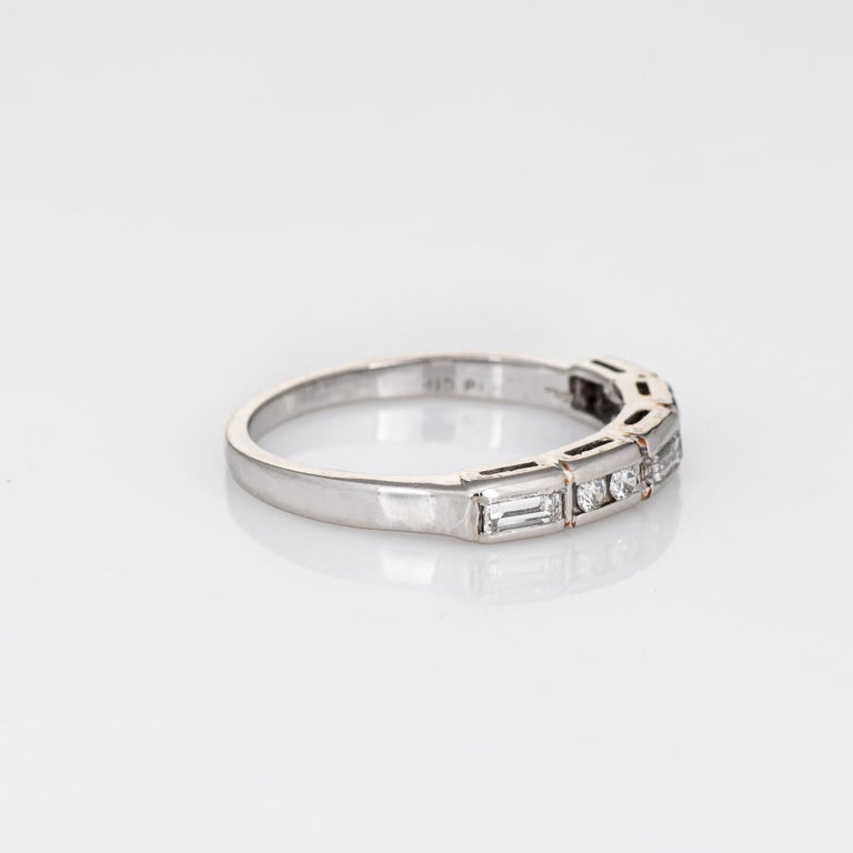 Mixed Cut Diamond Band Vintage Platinum Wedding Ring Estate Jewelry at ...