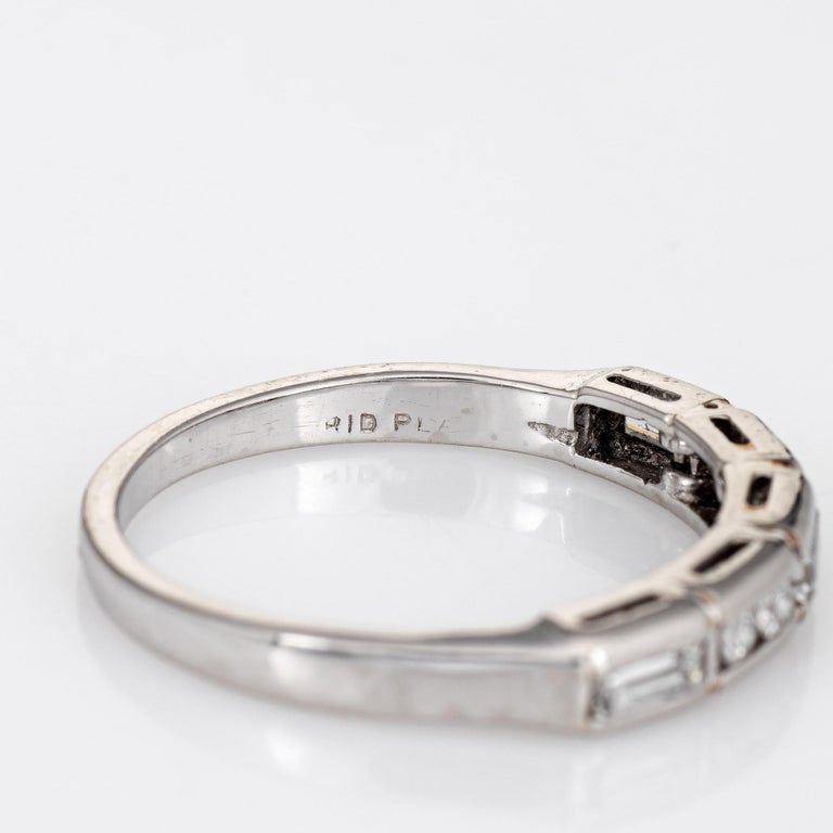 Mixed Cut Diamond Band Vintage Platinum Wedding Ring Estate Jewelry at ...