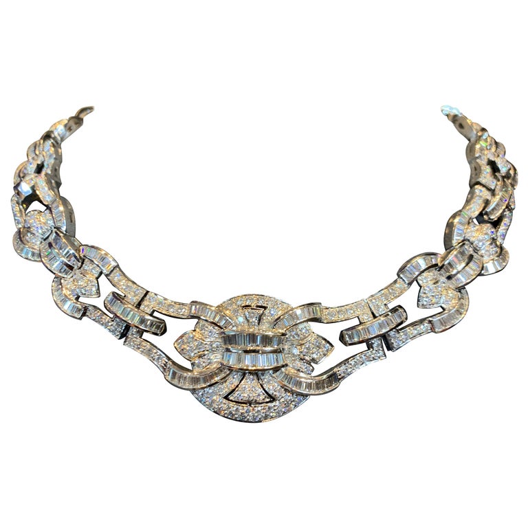 Mixed Cut Diamond Necklace at 1stDibs