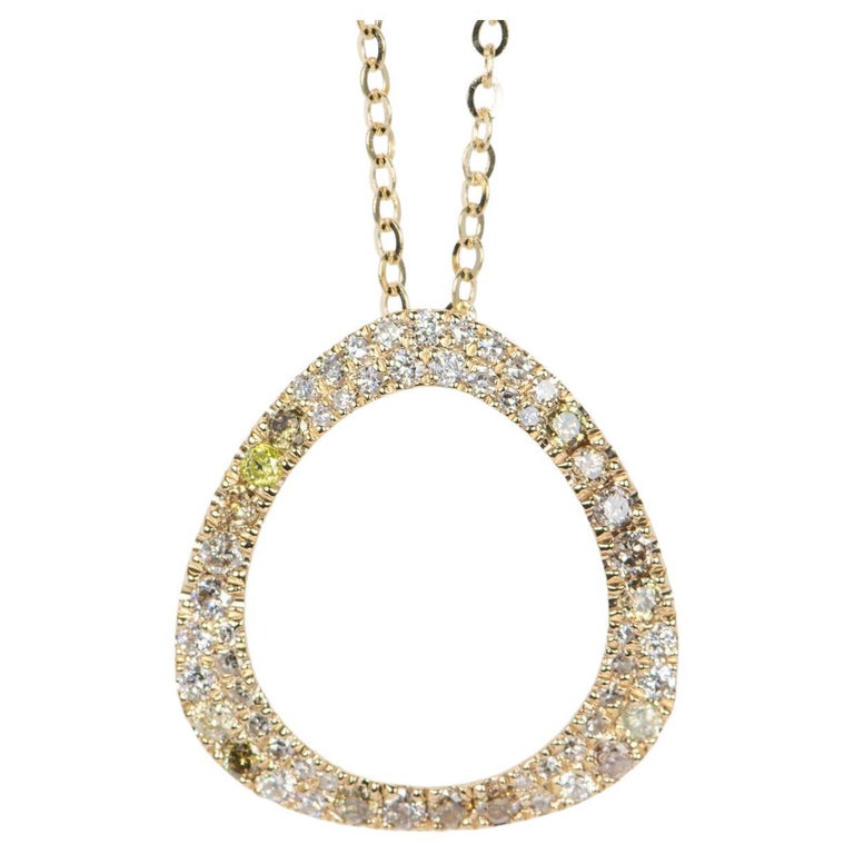 Mixed Diamond Triangle Circle Pendant Charm 14K Yellow Gold R4059 For ...