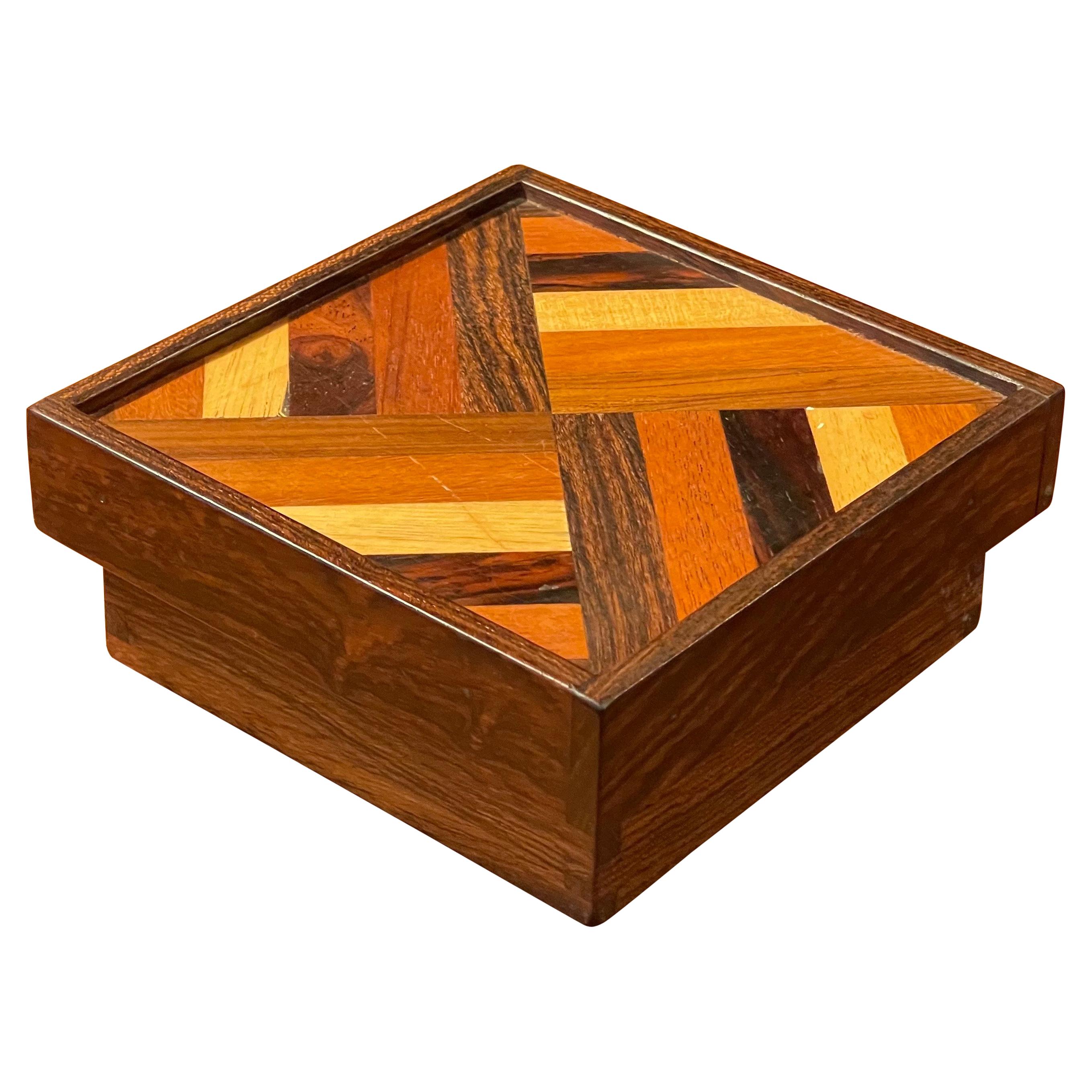 Exotic Wood Box with Swing-Open Top by Jerry Madrigale, circa 1980s For ...