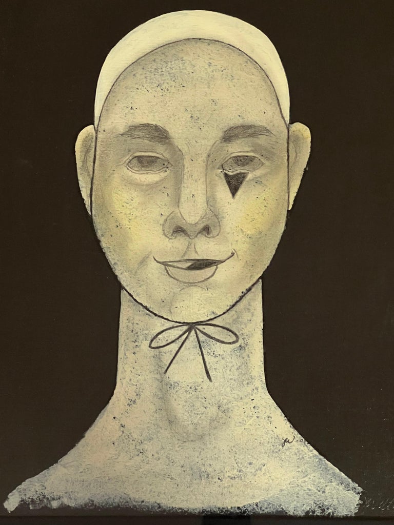 Mixed Media Portrait on Canvas of a Circus Performer Female by Jerry ...