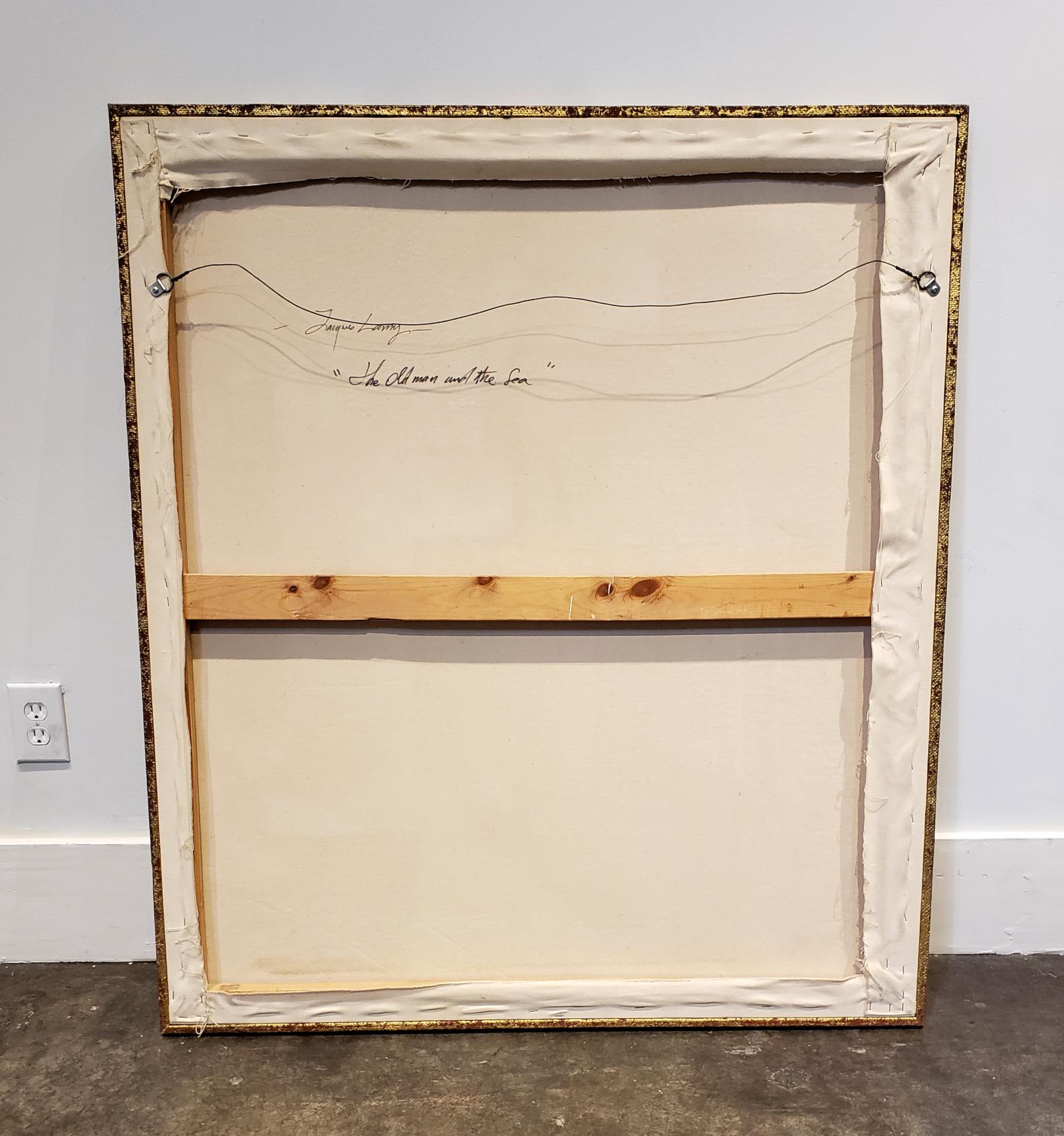 Mixed-Media Painting by Artist Jacques Lamy "Old Man and the Sea" at ...