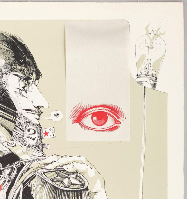 Mixed Media Surrealist Lithograph Titled 'Light Brigade' by Robert A ...