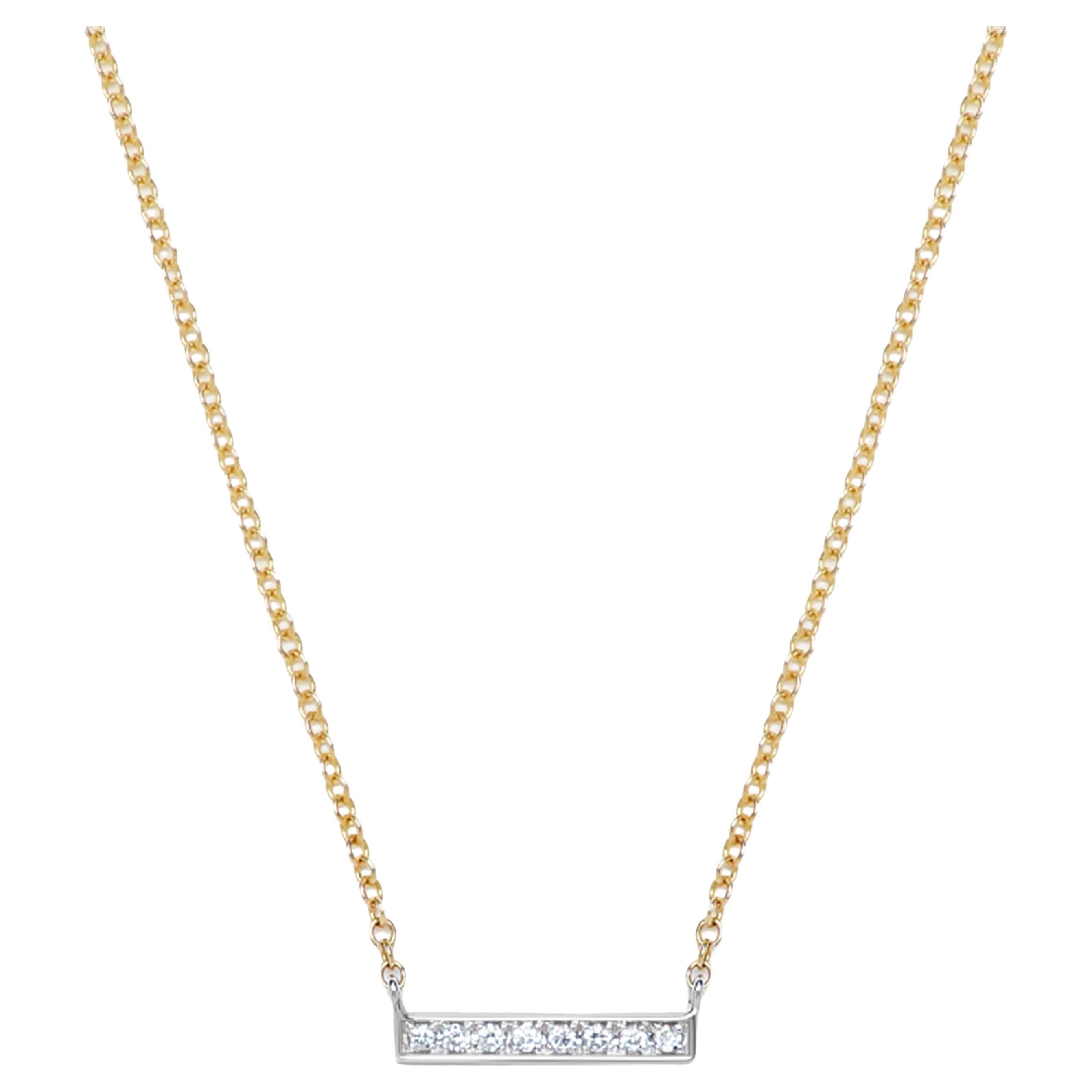 Mixed-Metal Diamond Bar Necklace For Sale at 1stDibs