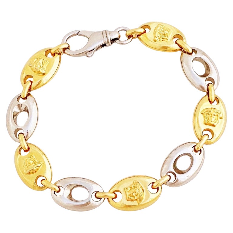 Mixed Metal Medusa Link Bracelet By Gianni Versace, 1990s For Sale at ...