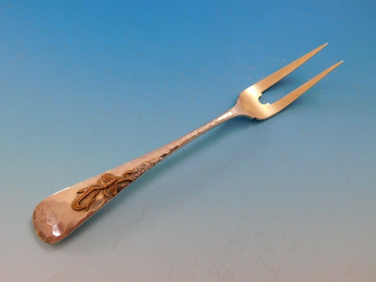 Mixed Metals by Gorham Sterling Silver Set 10 Escargot Forks Hammered ...