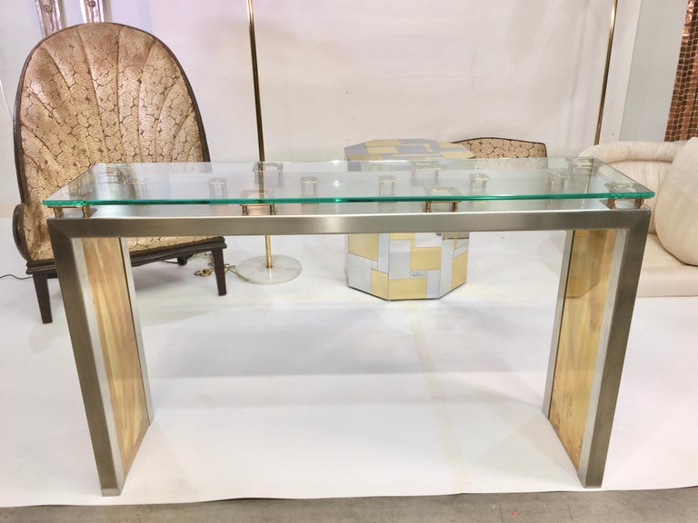Mixed Metals Console Table by Sandro Petti for L' Angolo Metallart For Sale at 1stDibs