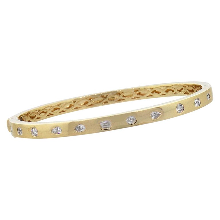 Mixed Shapes Diamond Bangle For Sale at 1stDibs