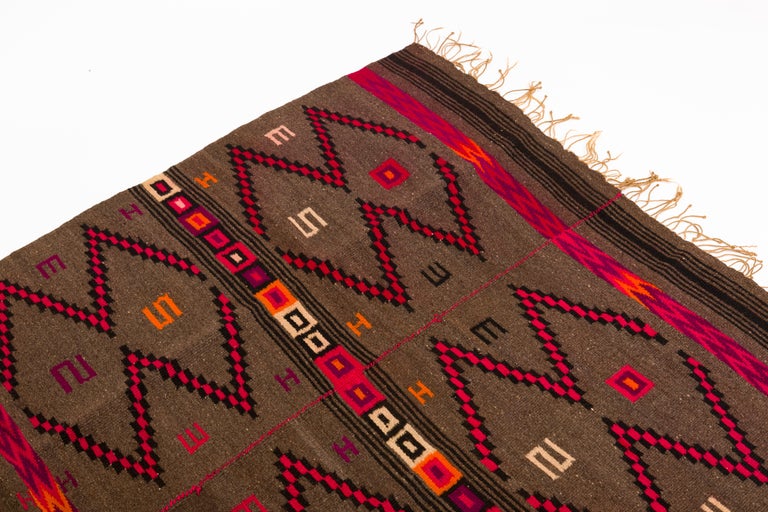Hand Woven Mixtec Mexican Colourful Wool Serape Blanket For Sale at ...