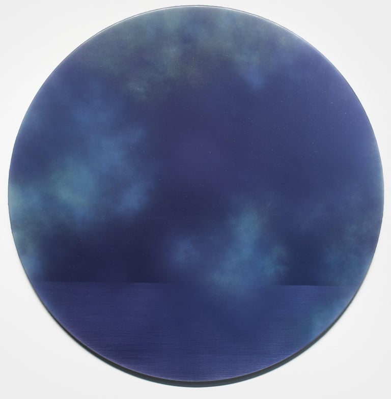 Miya Ando - Contemporary Abstract Blue Cloud Metallic Circle Painting ...