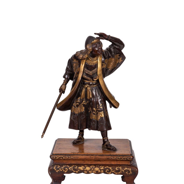 Miyao Patinated Bronze Model of a Samurai For Sale at 1stDibs