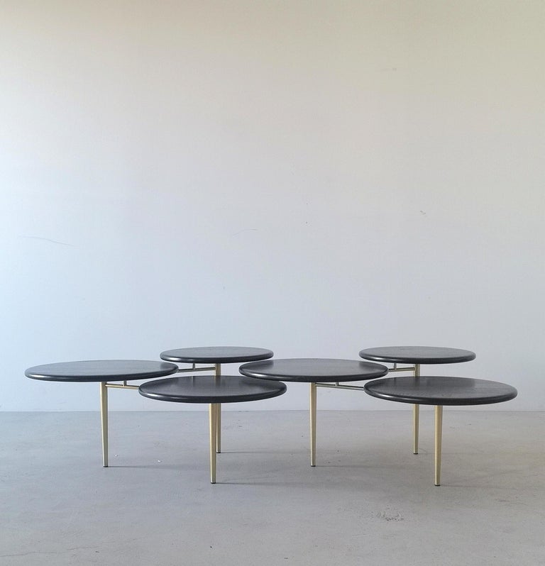 Mizmo 3.0 Solid Walnut and Brass Base Multi Tiered Coffee Table by Izm ...