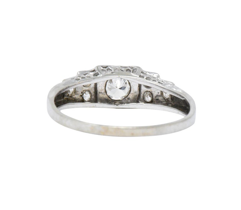 MK Edwardian Diamond 18 Karat White Gold Antique Engagement Ring at ...