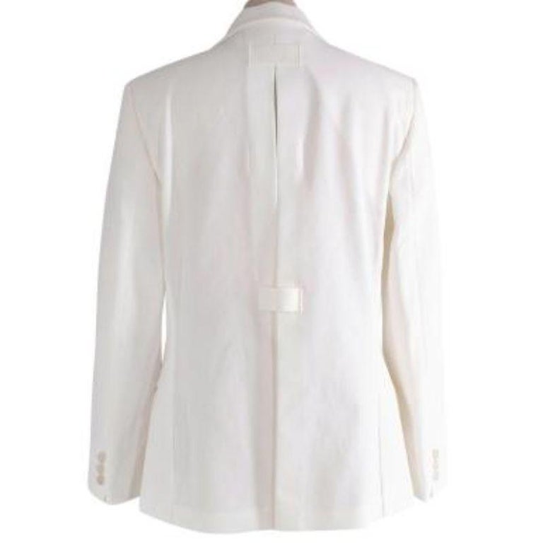 MM6 White Single Breasted Split-Back Blazer For Sale at 1stDibs