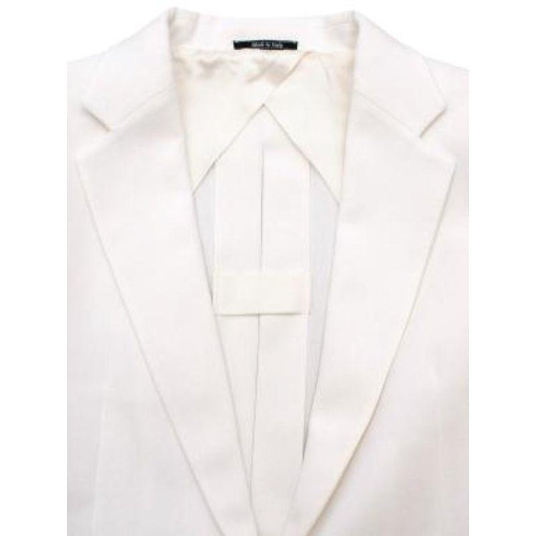 MM6 White Single Breasted Split-Back Blazer For Sale at 1stDibs