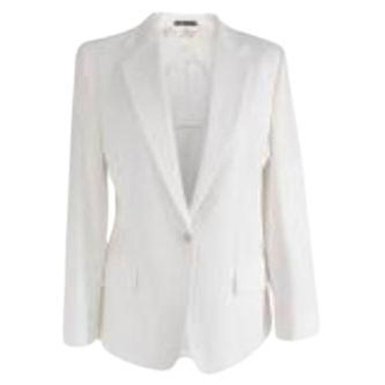 MM6 White Single Breasted Split-Back Blazer For Sale at 1stDibs
