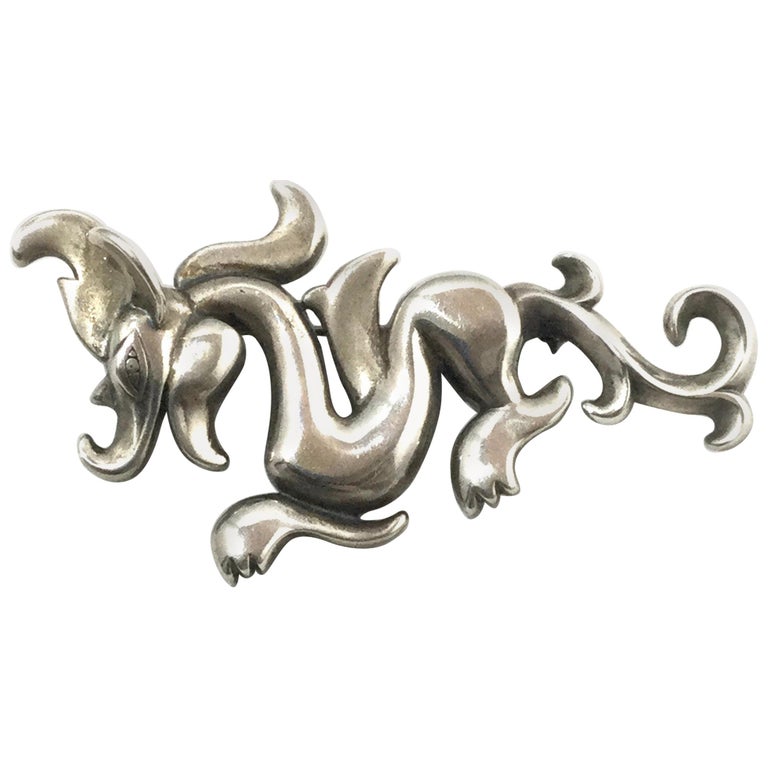 MMA Metropolitan Museum Sterling Silver Dragon Pin Pendant at 1stDibs ...