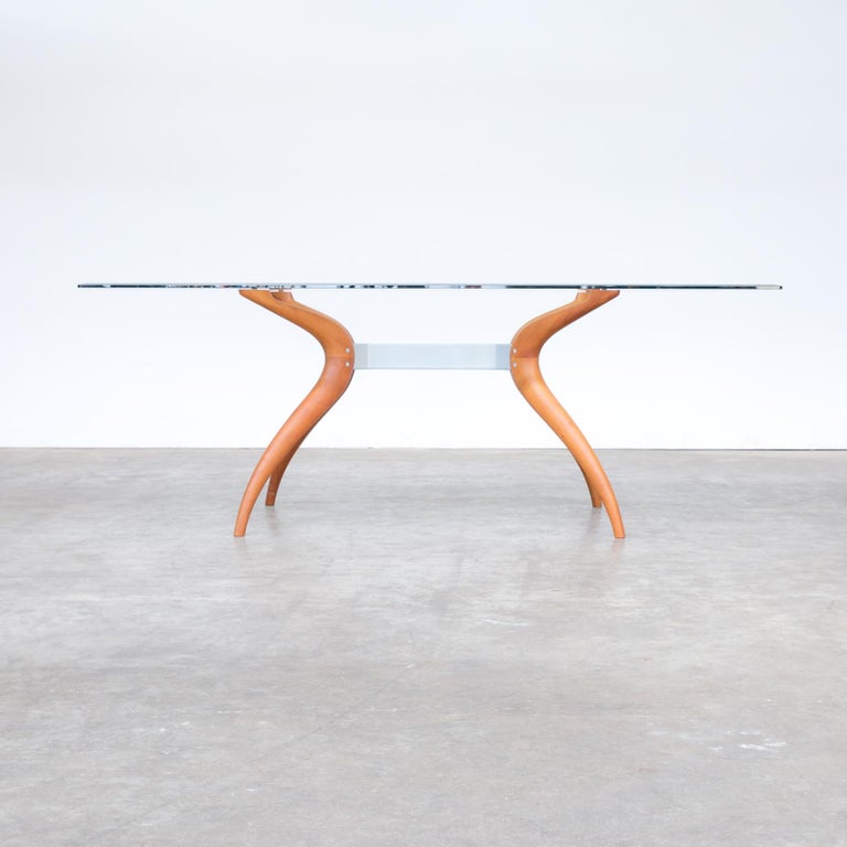 M.Marconato and T. Zappa ‘Retro’ Walnut and Glass Dining Table for ...