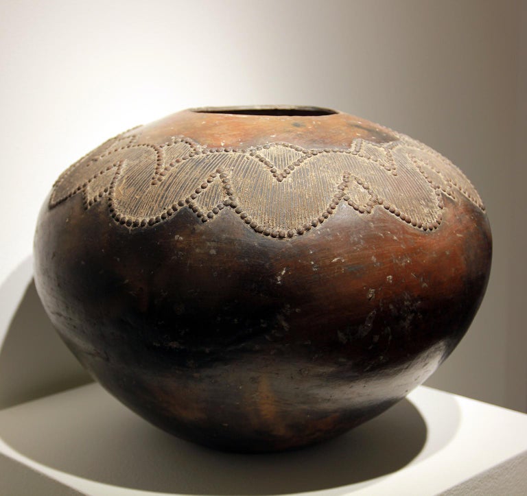 Mncane Nzuza - "Ukhamba #101 (D2)" pit fired hand built earthenware ...