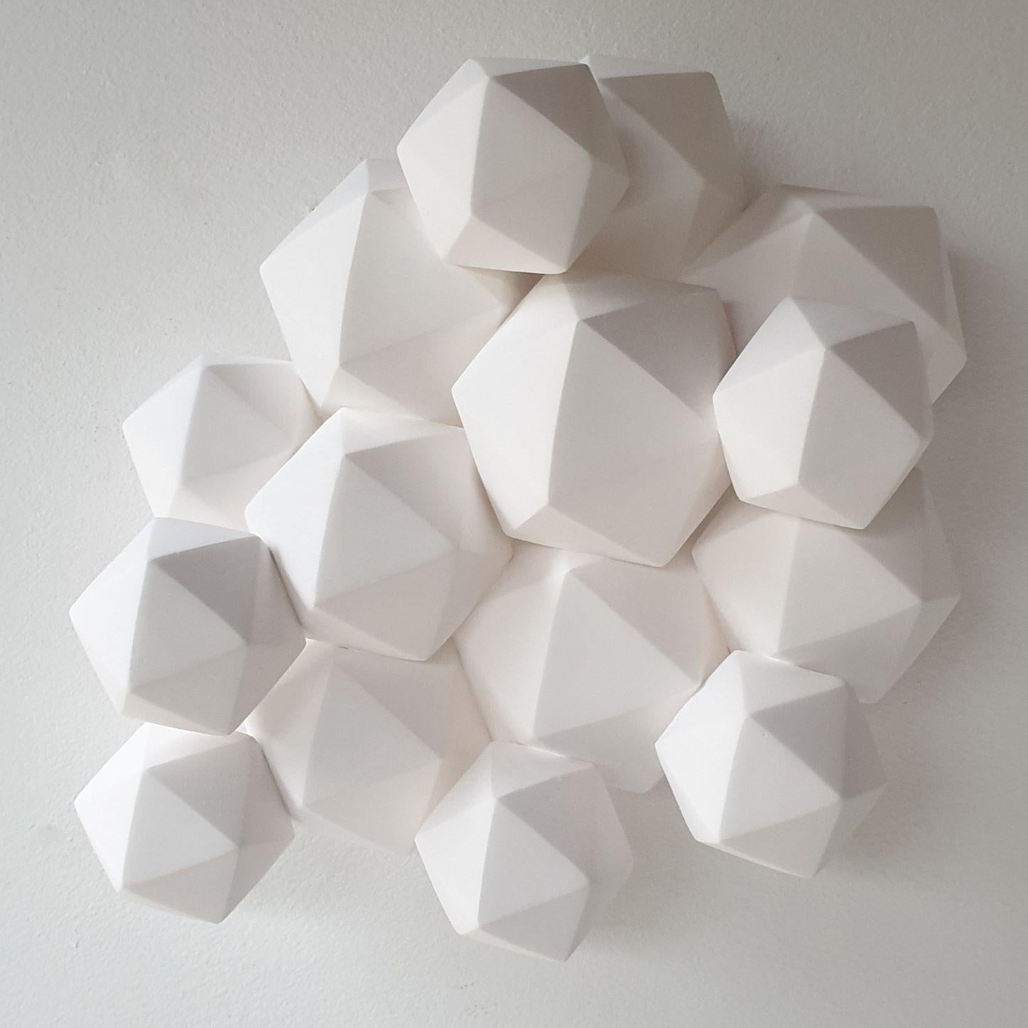 Maren Kloppmann - Blue and white ceramic porcelain wall sculpture ...