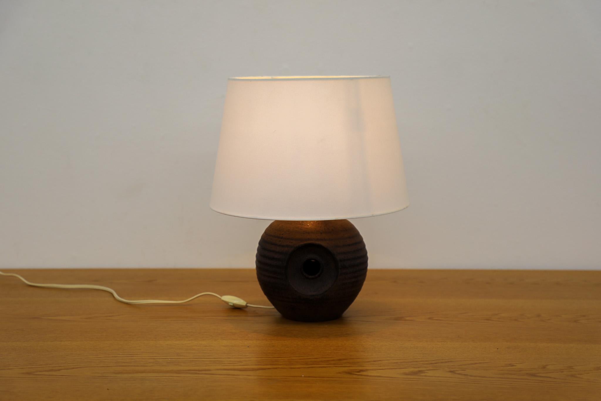 Mobach Dark Purple Ceramic Globe Table Lamp with Cut-Out Design and New ...