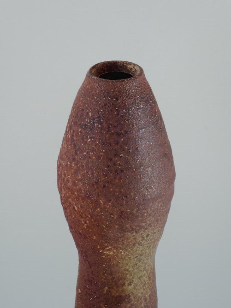 Mobach, Holland, Large Unique Ceramic Vase, Tall and Slim Vase, 1960s ...