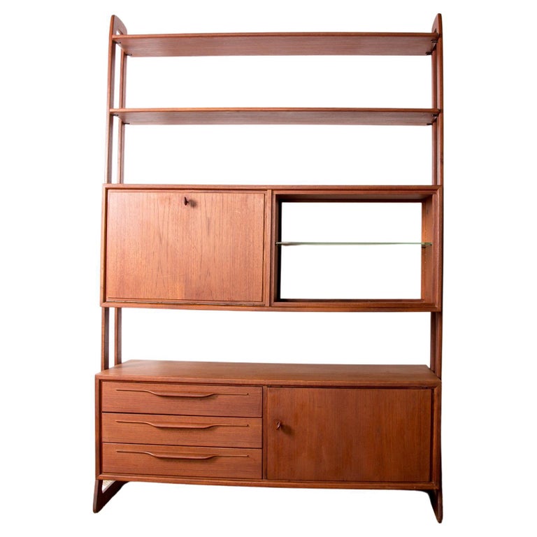 Mobile Shelf, Claustra, Scandinavian Style in Teak by Swiss Teak, 1960 ...