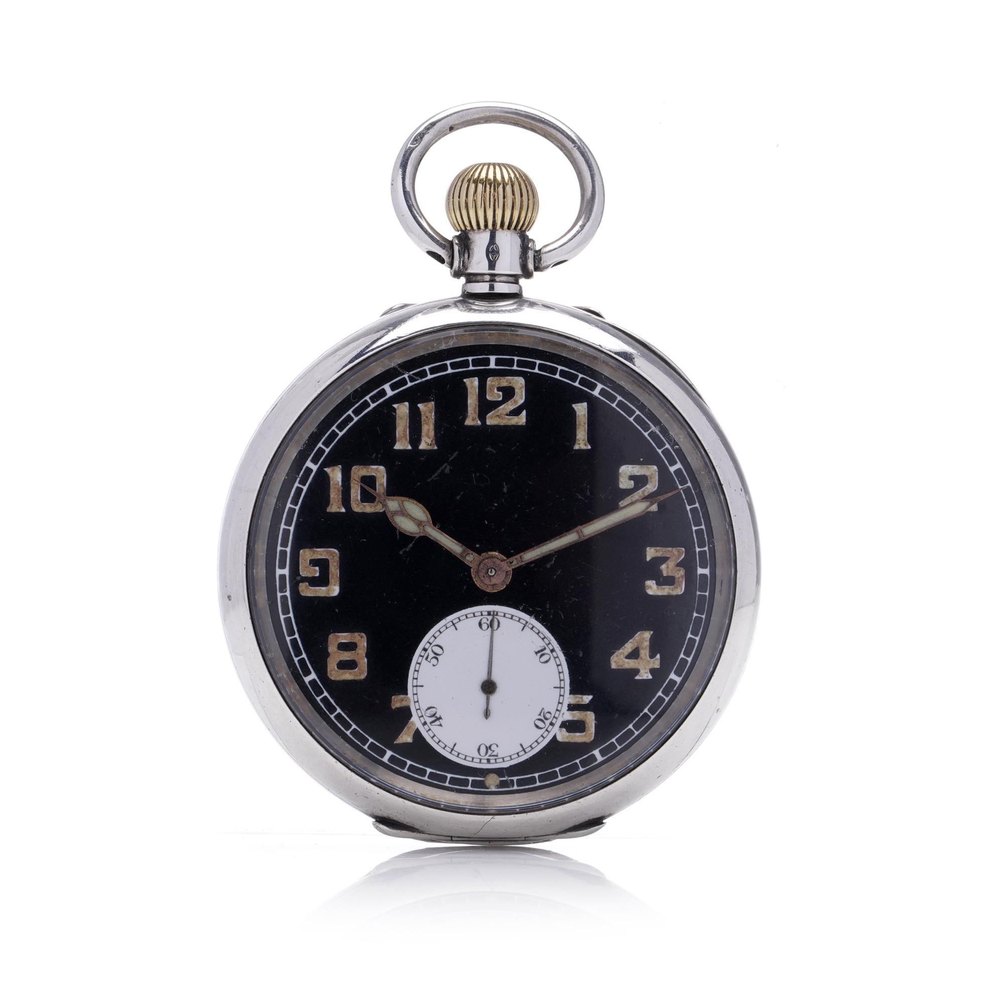 Mobilia Army officers sterling 925 silver round pocket watch. For Sale ...
