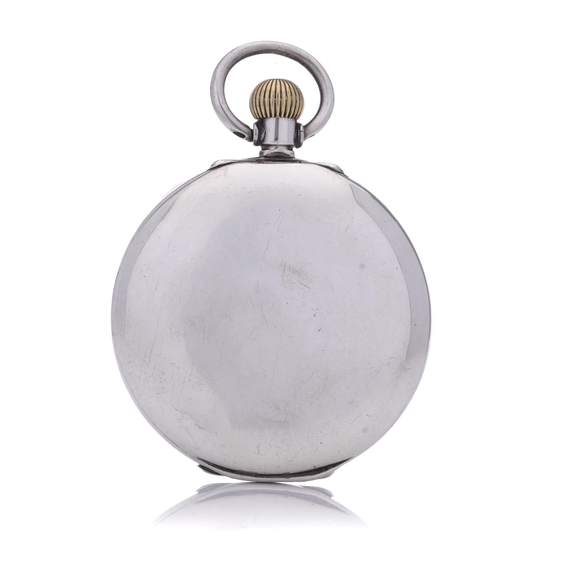 Mobilia Army officers sterling 925 silver round pocket watch. For Sale ...