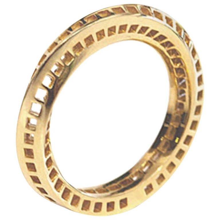 18 Karat Yellow Gold Mobius Band - Squares Holes (without diamonds) For ...