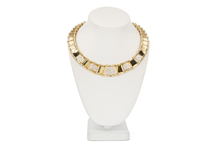 Moboco 18 Karat Yellow Gold and Diamond Ribbon Jewelry Set at 1stDibs