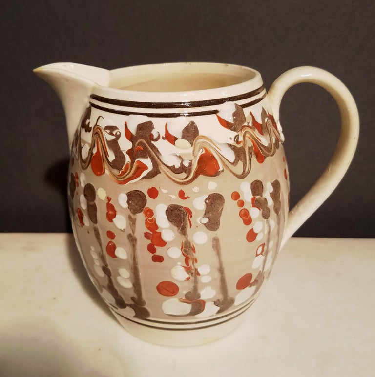 Mocha Creamware Pottery Large Cat's Eye Jug, circa 1800-1820 at 1stdibs