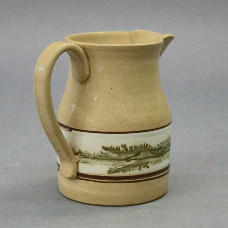 Mocha Decorated Yellow Ware Batter Jug by East Knoll Pottery, 20th ...