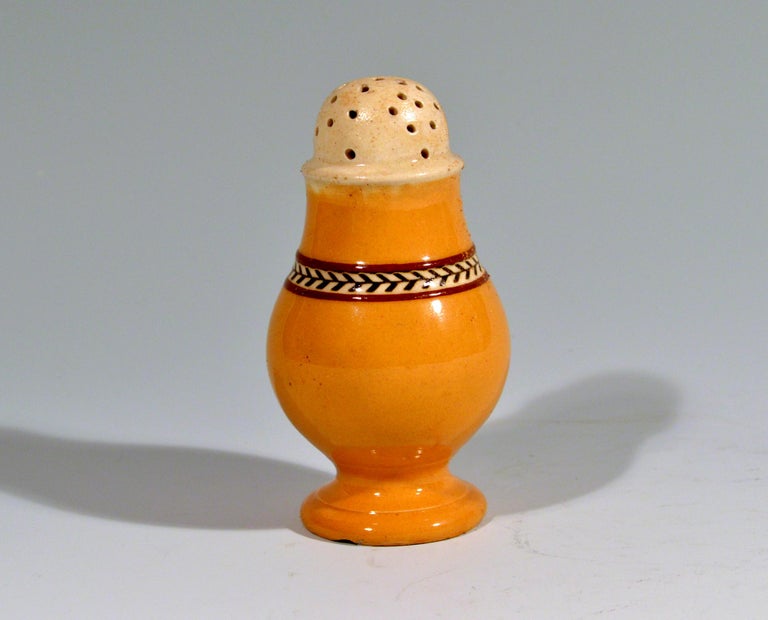 Mocha Pottery Banded Pepper Pot, circa 1810 For Sale at 1stDibs
