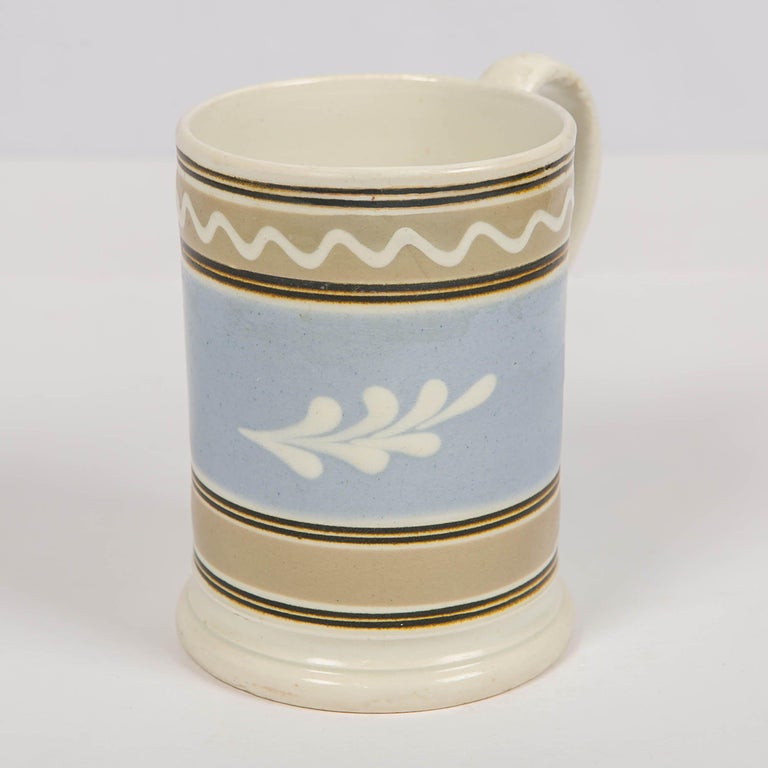 Mochaware Mug w/ Oak Leaf and Wavy Line Decoration Provenance Rickard ...