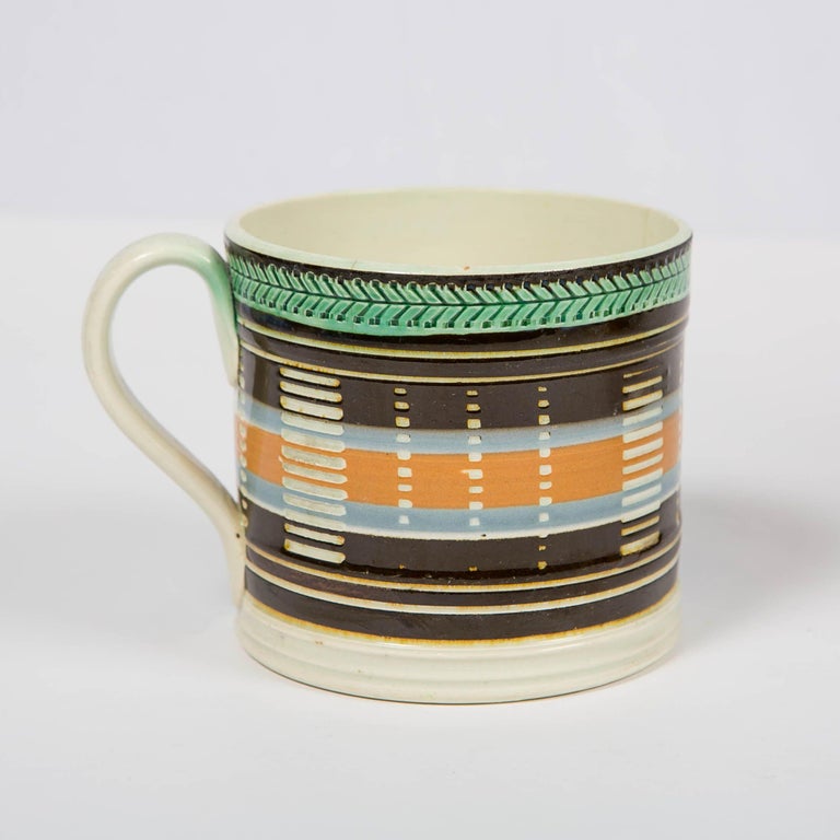 Mochaware Mug with Slip Decoration Made in England, circa 1820 at 1stDibs