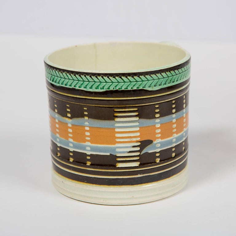 Mochaware Mug with Slip Decoration Made in England, circa 1820 at 1stDibs