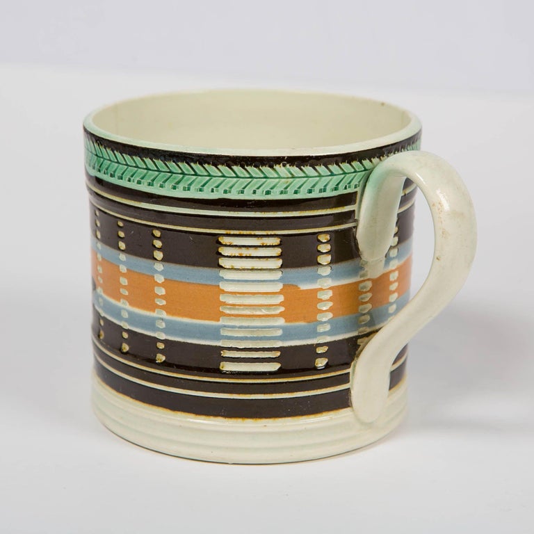 Mochaware Mug with Slip Decoration Made in England, circa 1820 at 1stDibs
