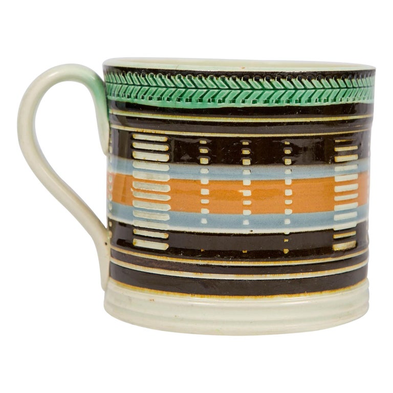 Mochaware Mug with Slip Decoration Made in England, circa 1820 at 1stDibs