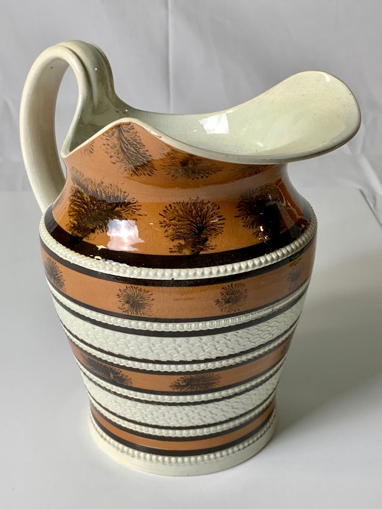 Mochaware Pitcher Decorated with ""Trees" and Seaweed" England, circa ...