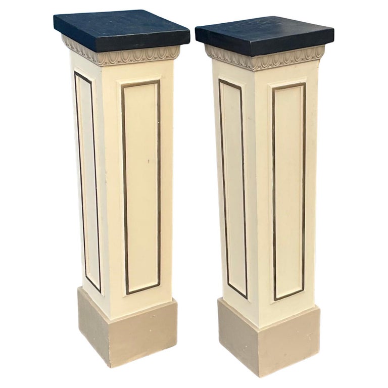 Mod-Century Italian Neo-Classical Style Painted Columns / Pedestals ...